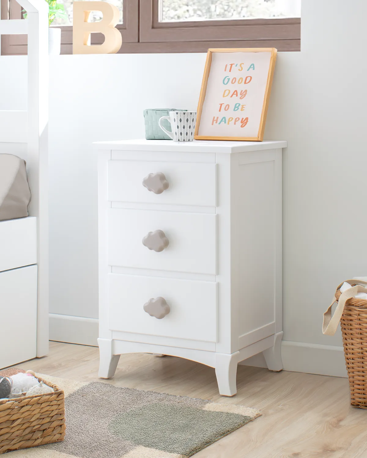 Table de chevet enfant avec 2 tiroirs Piccolo - Livraison rapide
